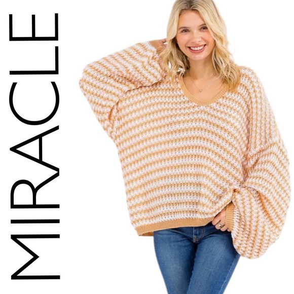 Miracle | Sweaters | 00 Miracle Nwt Sweater Mustard White R2 | Poshmark